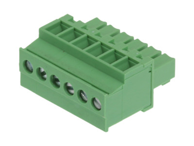 3.50mm Pitch Eurostyle Vertical Plug, Rear Wire Entry, Green Housing, 6 Circuits for sale