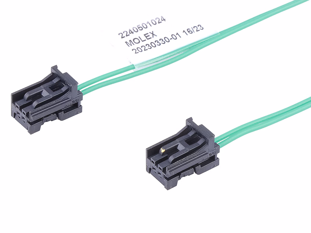 Mini50-to-Mini50 Off-the-Shelf (OTS) Cable Assembly, 2.00mm Pitch, Single Row, 150.00mm Length, 2 Circuits, Black