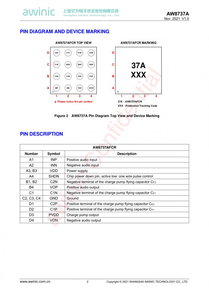 AW8737AFCR datasheet page 2