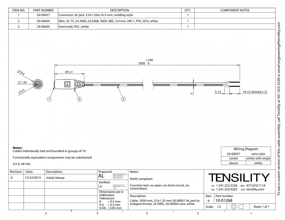 Tensility International 10-01268 product drawing