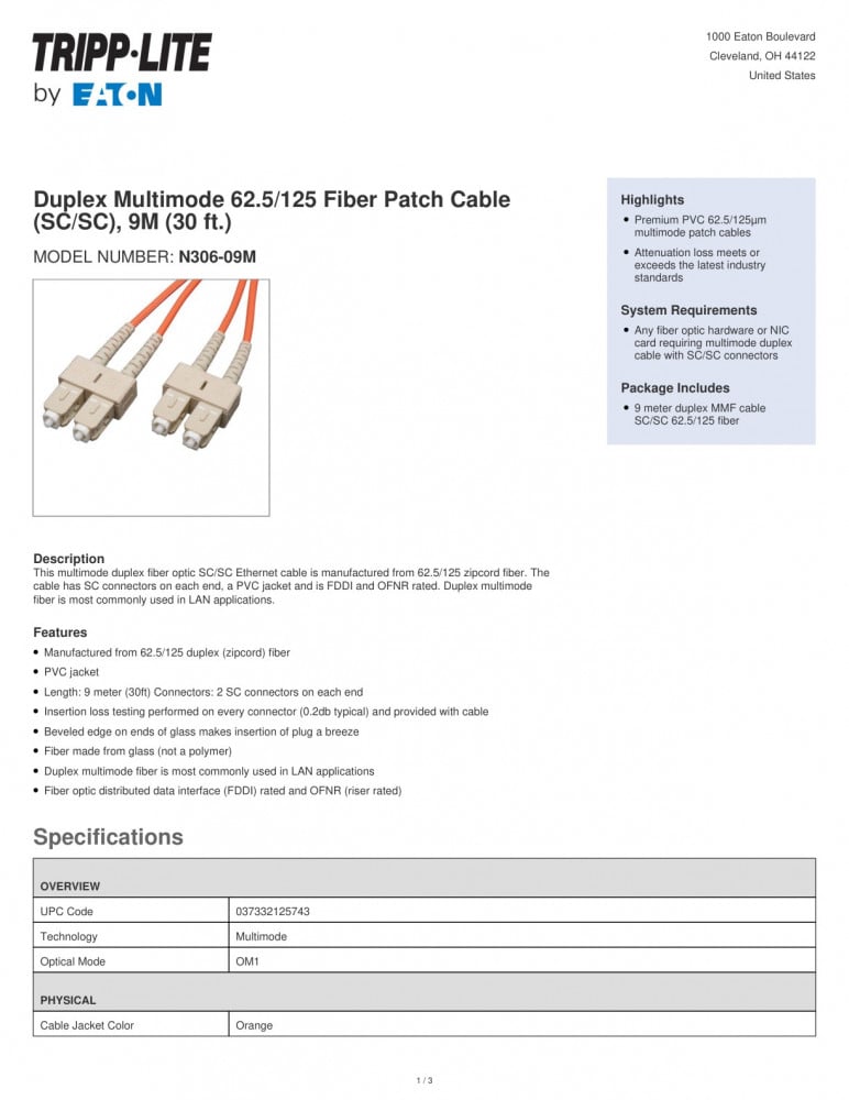 N306-09M technical document page 1