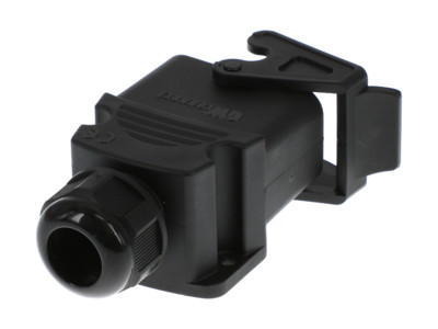 Heavy-Duty Standard (STD) Single Lever Bulkhead Mount Housing, Polyamide, with 1 Lever, Side Entry, with Cable Gland, Size «32x13», Pg16 Thread, Black for sale
