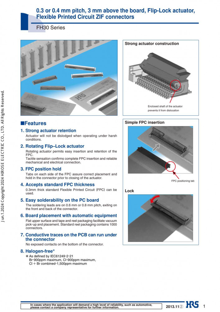 HRS FH30 datasheet page 1