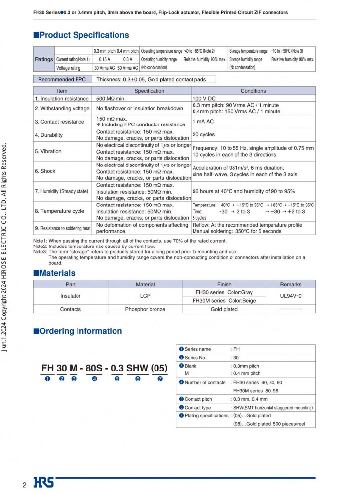 HRS FH30 datasheet page 2