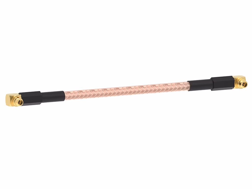MMCX Straight Plug to SMA Straight Bulkhead Jack on RG-178 Cable, 457.20mm Length, 50 Ohms