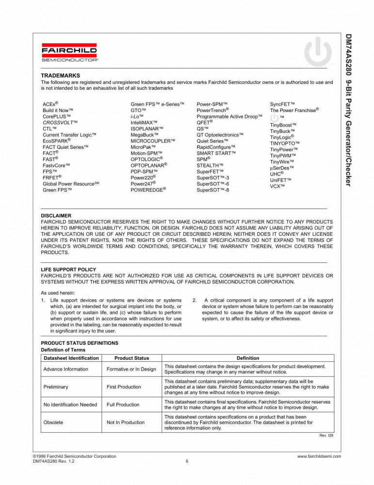 DM74AS280MX datasheet page 6