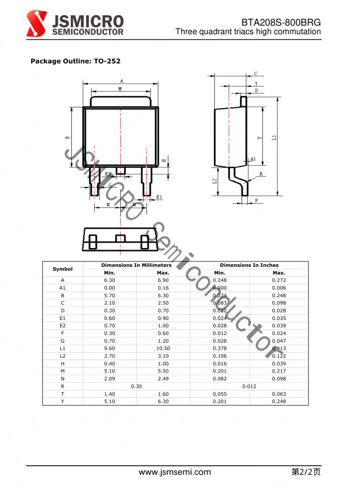 BTA208S-800BRG datasheet page 2