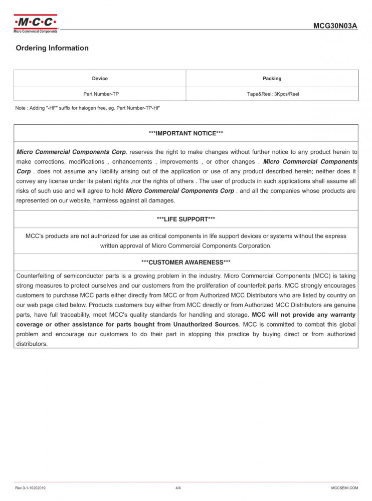 MCG30N03A-TP datasheet page 4
