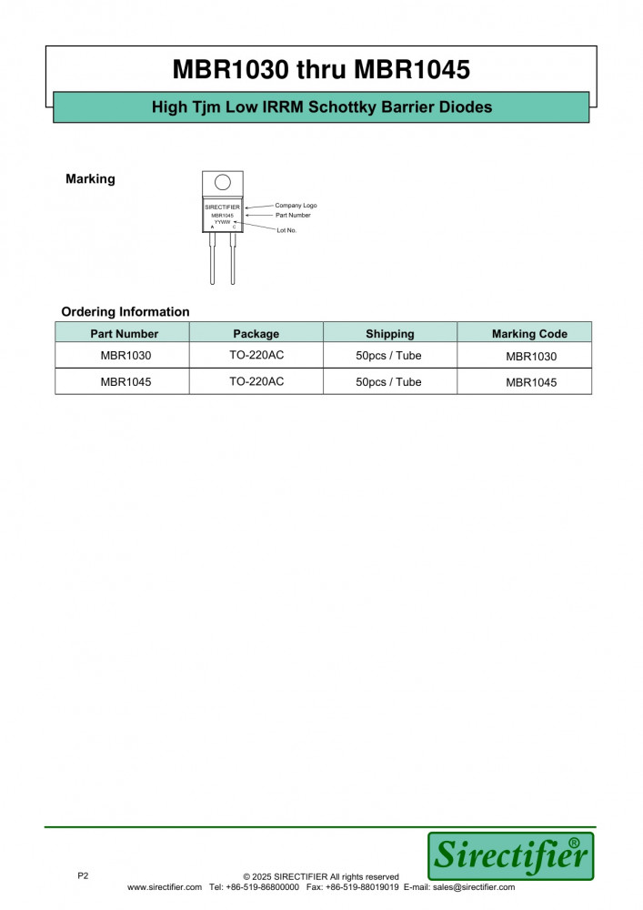 MBR1045 datasheet page 3