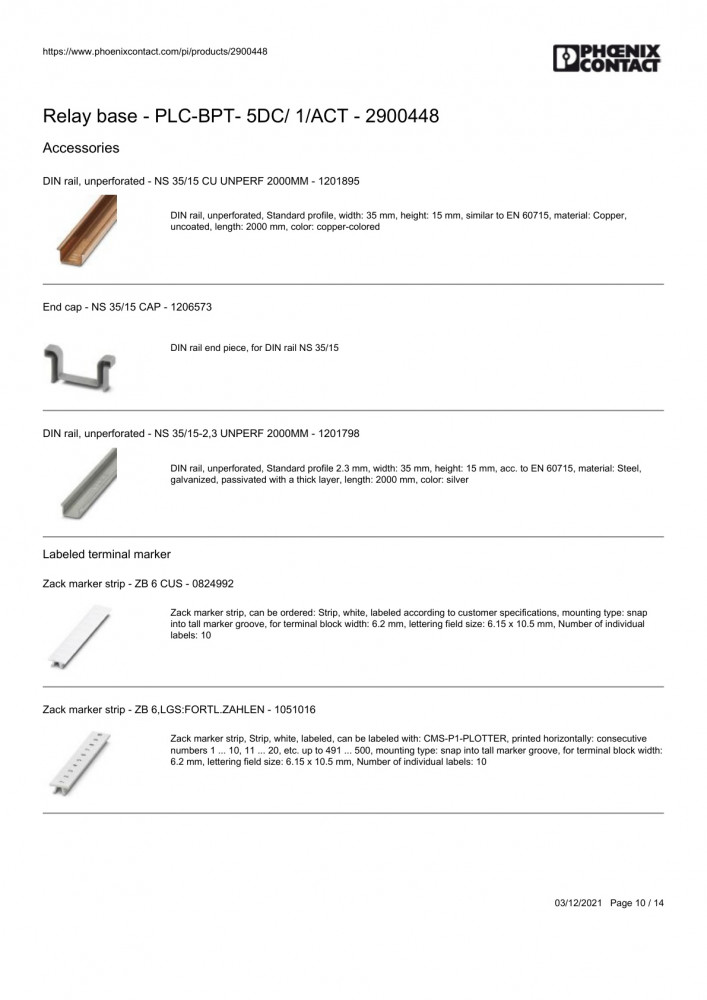 Phoenix Contact 2900448 technical document page 10
