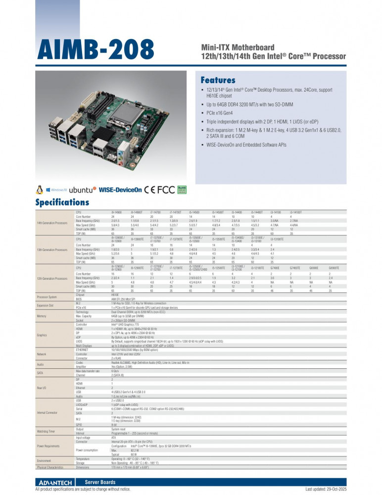 AIMB-208 product document page 1