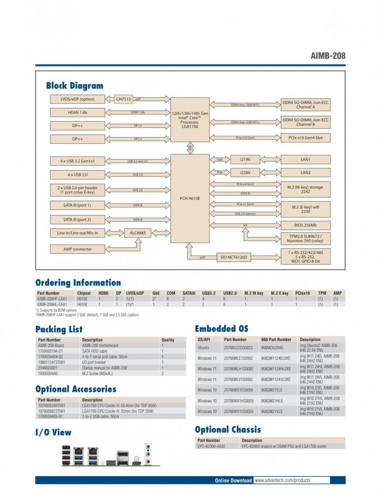AIMB-208 product document page 2