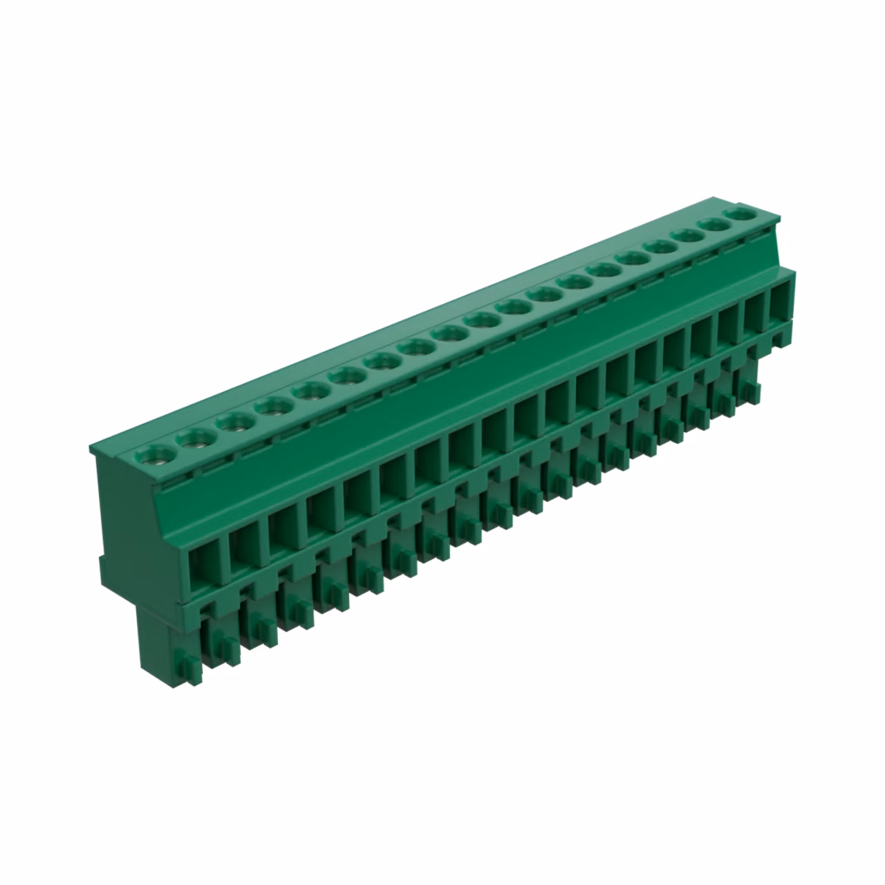 3.81mm Pitch Eurostyle Vertical Plug, with Standard Imprinting, Front Wire Entry, Green Housing, 19 Circuits for sale