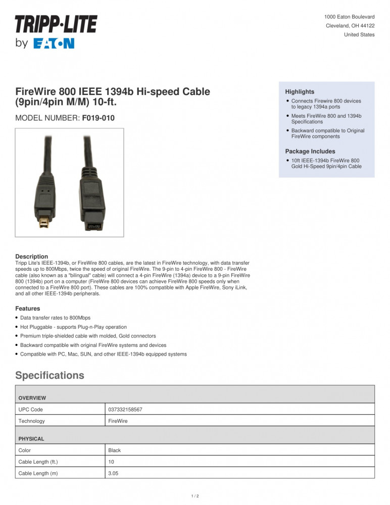 F019-010 technical document page 1