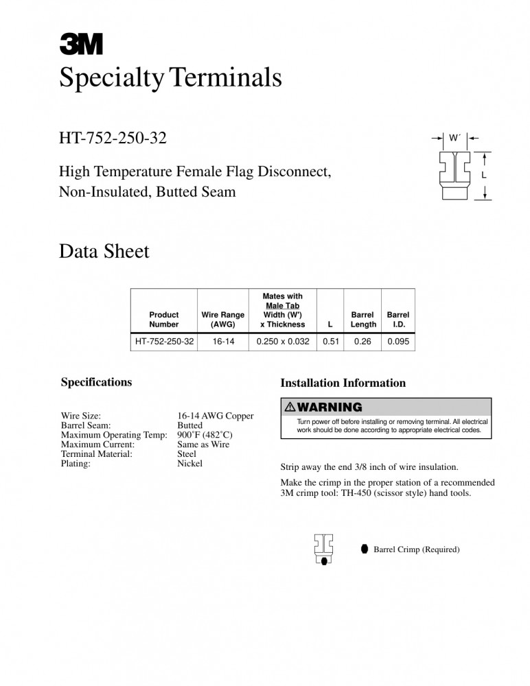 HT-752-250-32 technical document page 1