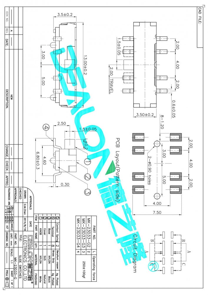 DEALON MK-23D33-G2 technical drawing