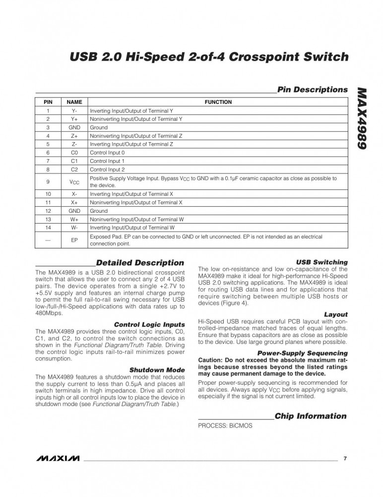 MAX4989 datasheet page 7