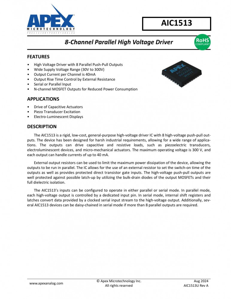 AIC1513 datasheet page 1