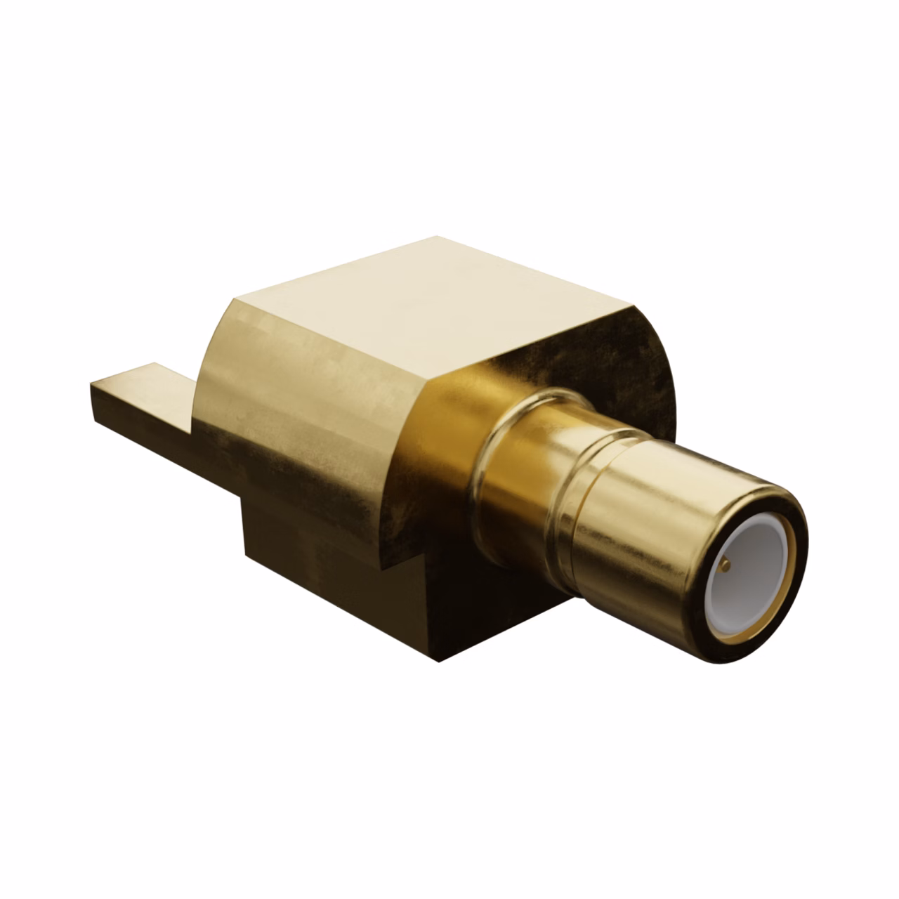 SMB Jack, Straight, PCB Receptacle, Edge Mount, Brass Body, Gold (Au) Plated, 50 Ohms for sale
