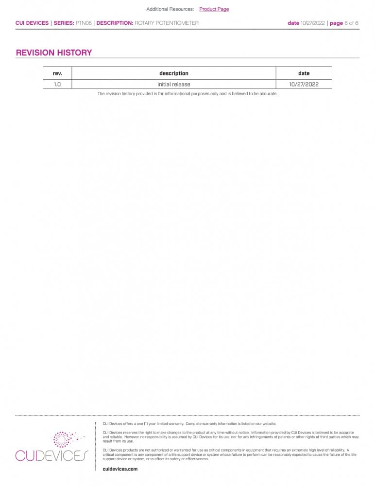 PTN06-D50CB20 technical document page 6