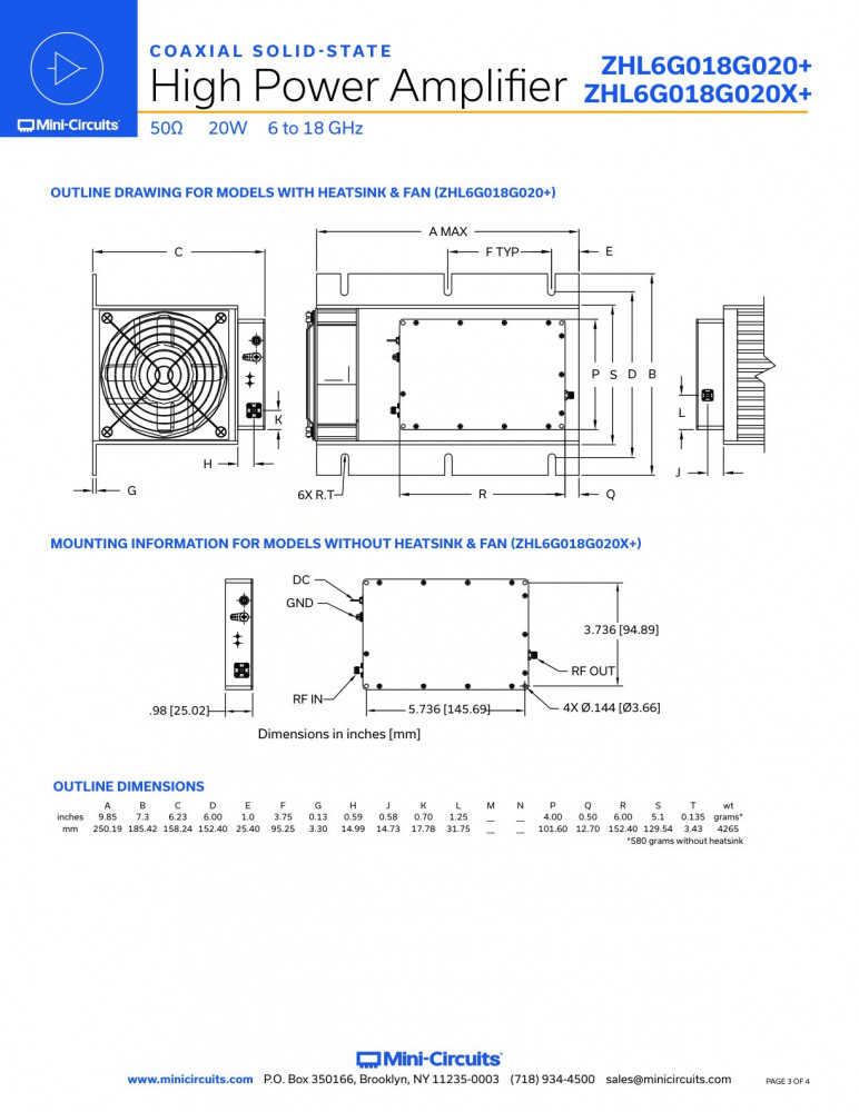 ZHL6G018G020X+ datasheet page 3