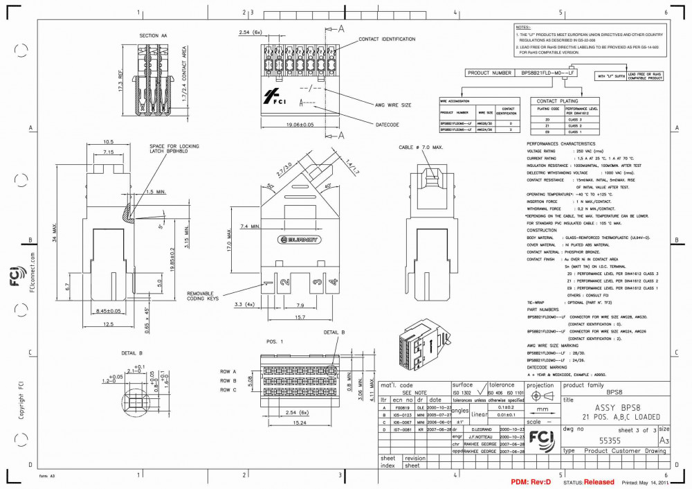BPS8B21FLD200Z1LF product documentation page 3