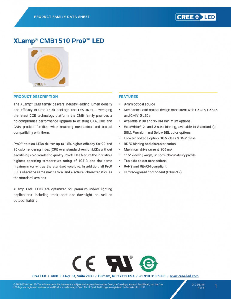 CMB1510 Pro9 datasheet page 1