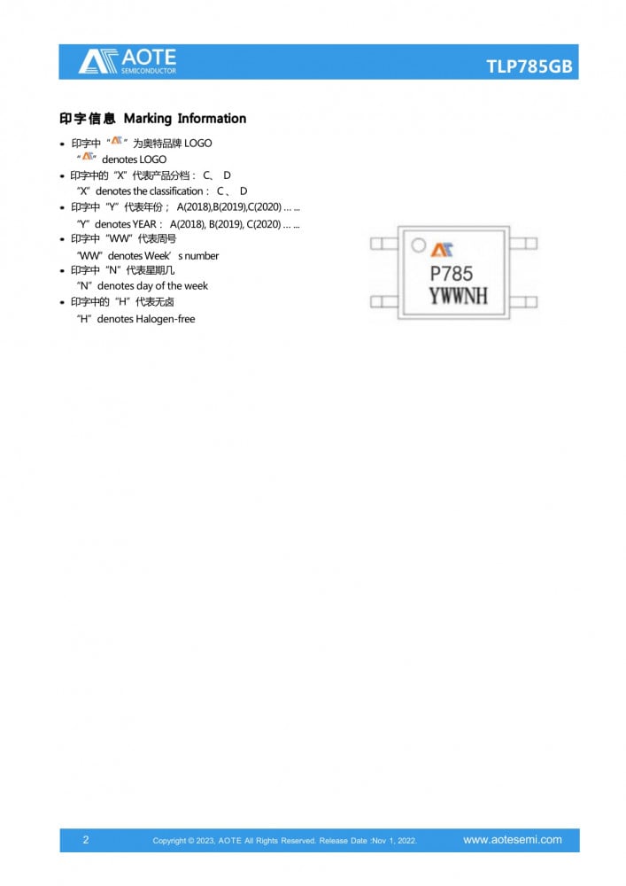 TLP785GB datasheet page 3