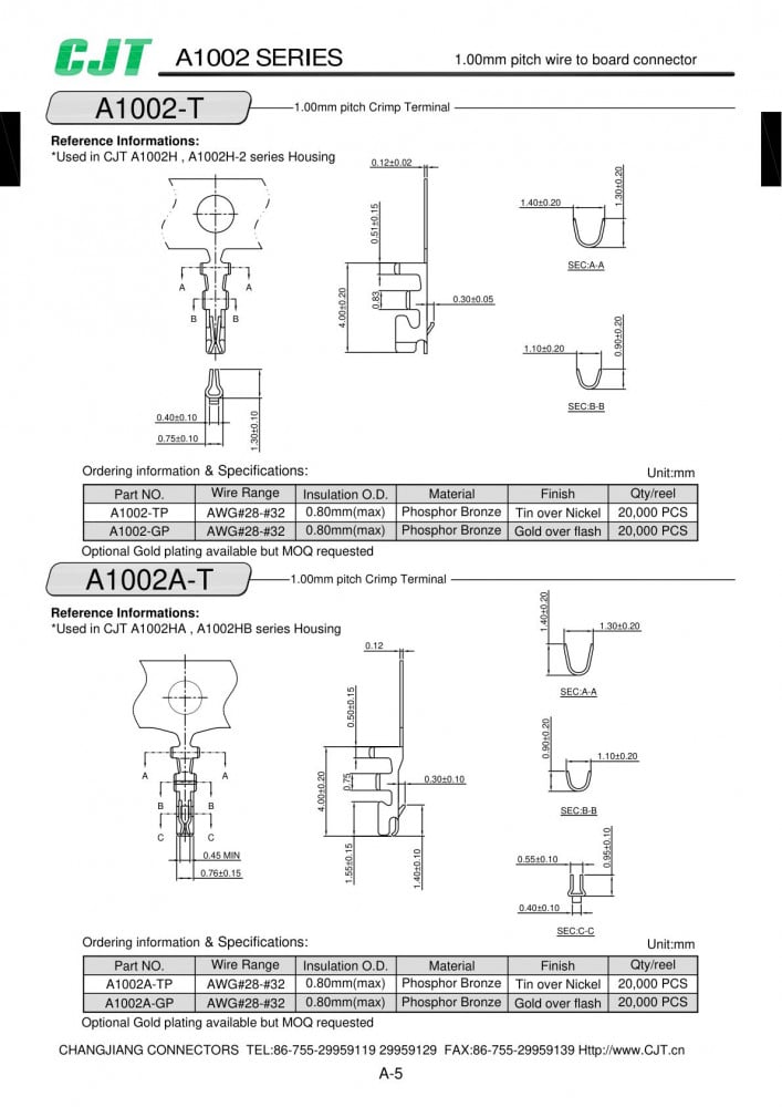 CJT A1002WV-S-4P datasheet page 2