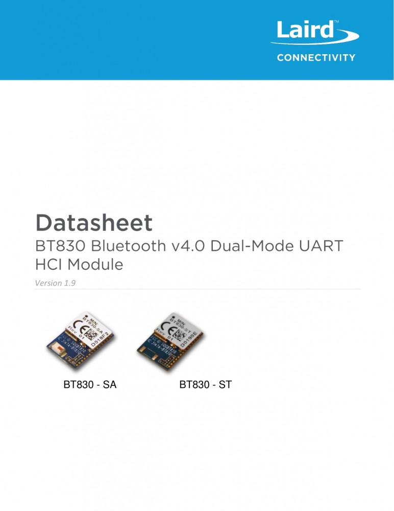 BT830 datasheet page 1