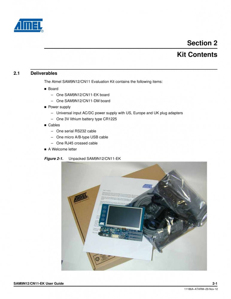AT91SAM9N12-EK user guide page 6