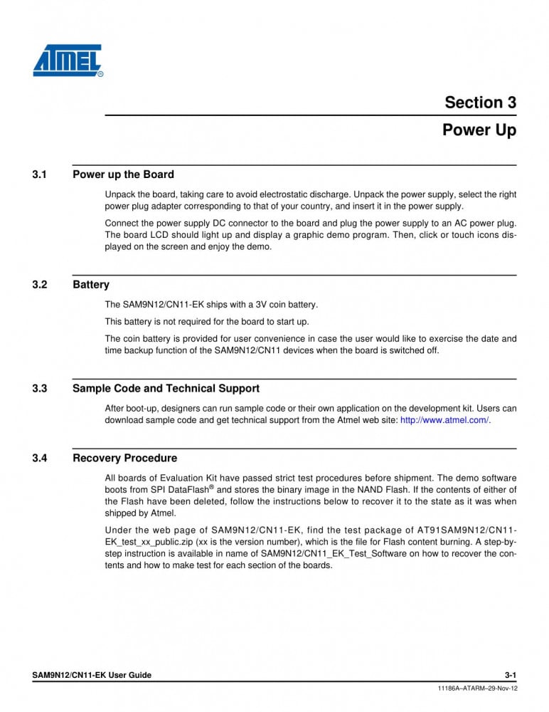 AT91SAM9N12-EK user guide page 8