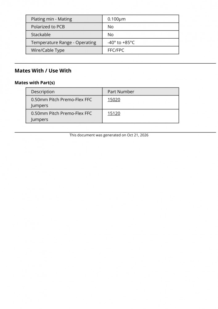 Technical document image 3 for MOLEX 781191120