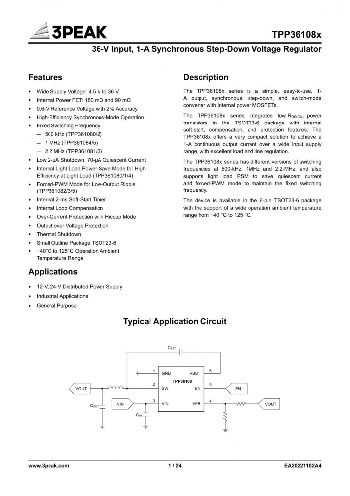 TPP361083-T6TR datasheet page 1