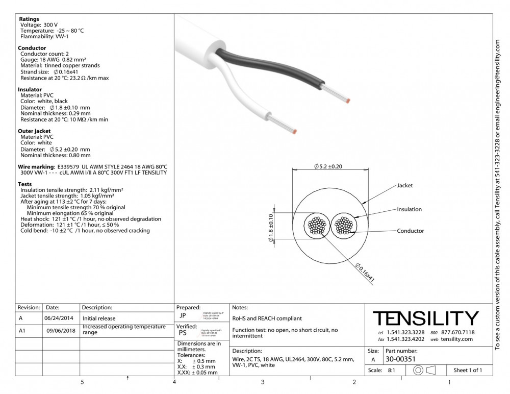 Tensility International 30-00351 product drawing