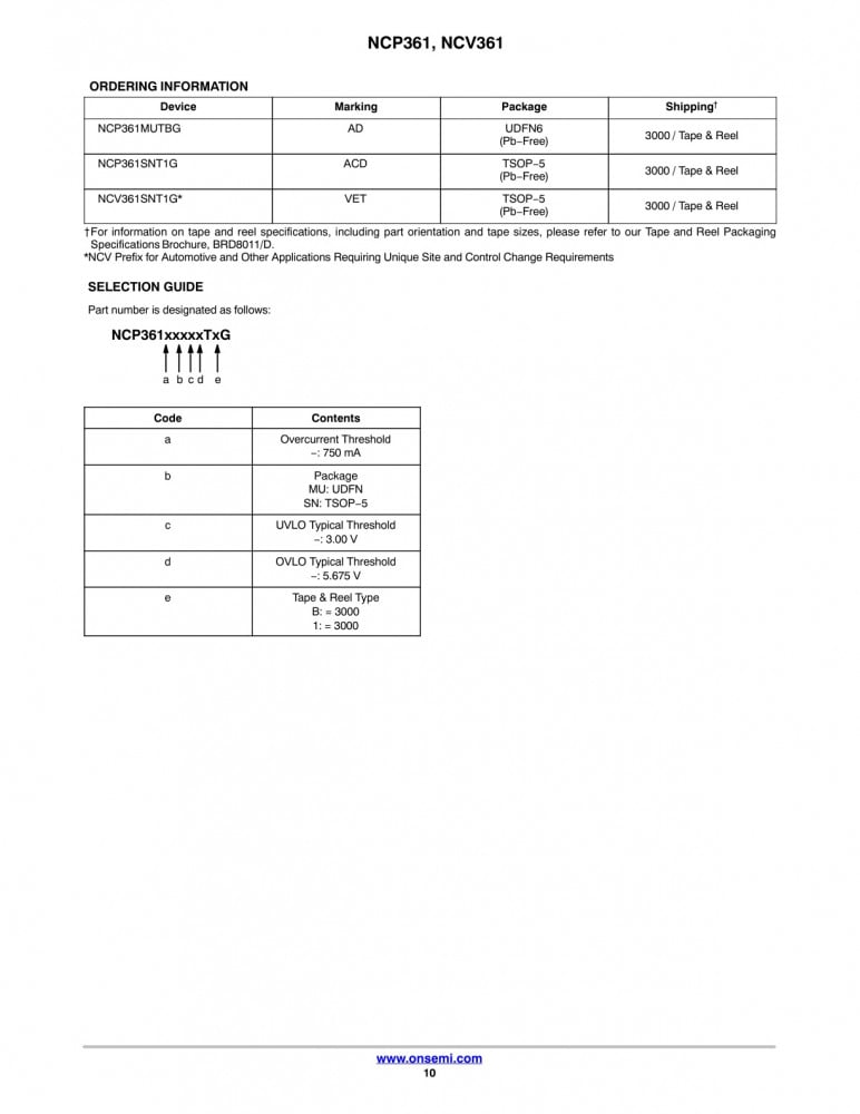 NCP361 datasheet page 10