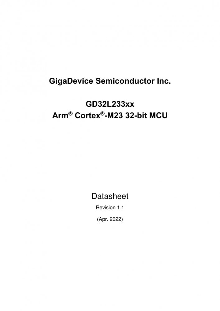 GD32L233RCT6 datasheet page 1