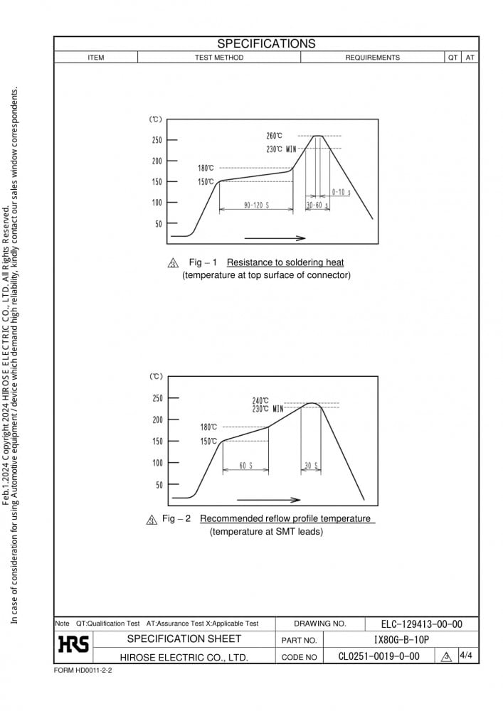 HRS IX80G-B-10P specification sheet page 4