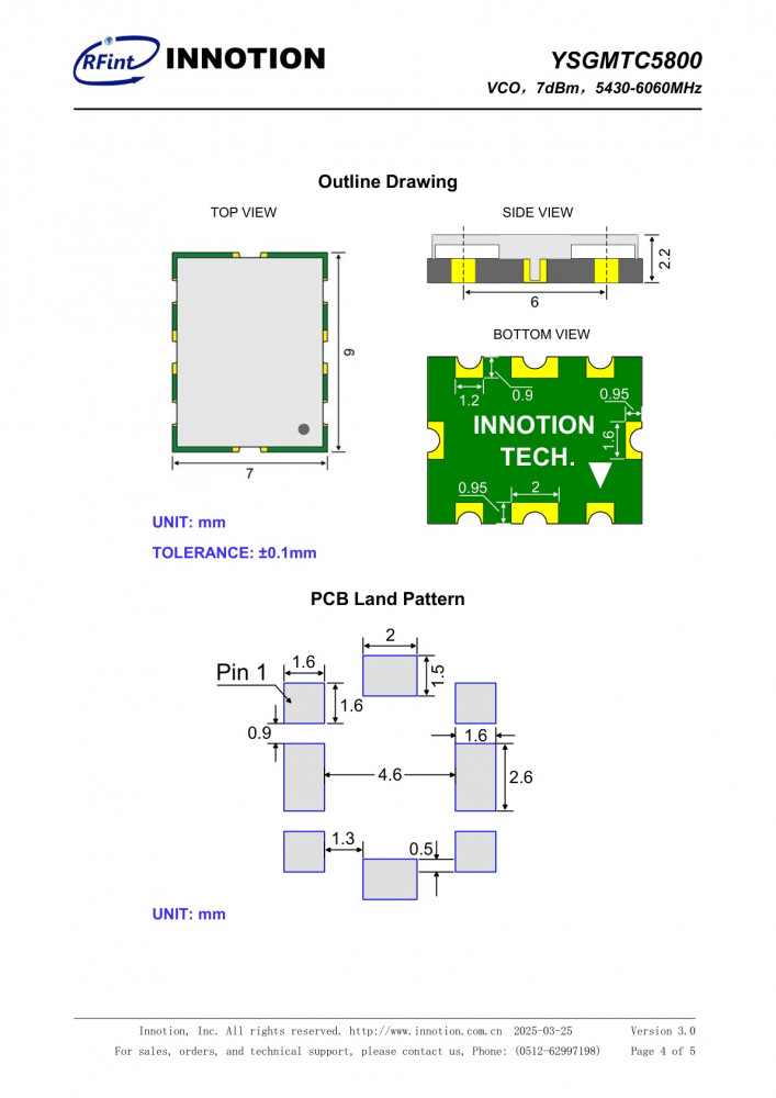 YSGMTC5800 technical document page 4