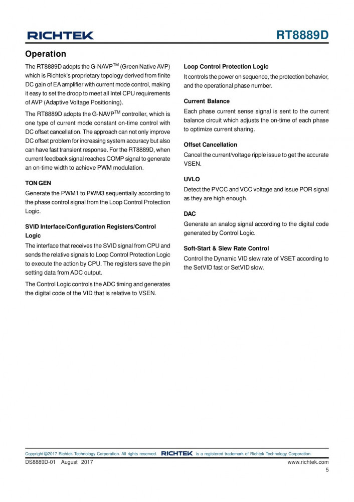 RT8889D technical document page 5