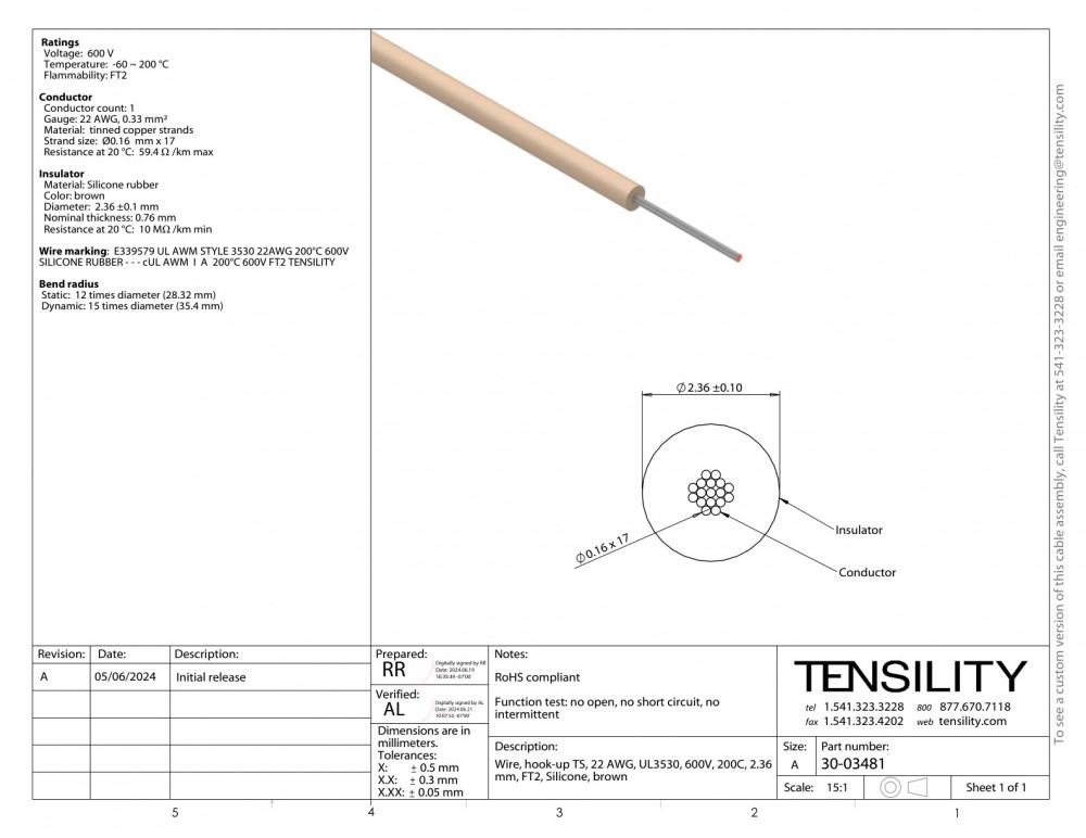 Tensility International 30-03481 product drawing