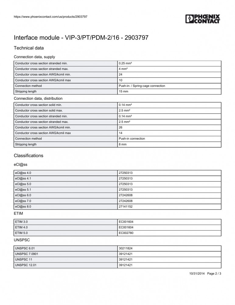 Phoenix Contact 2903797 technical document page 2