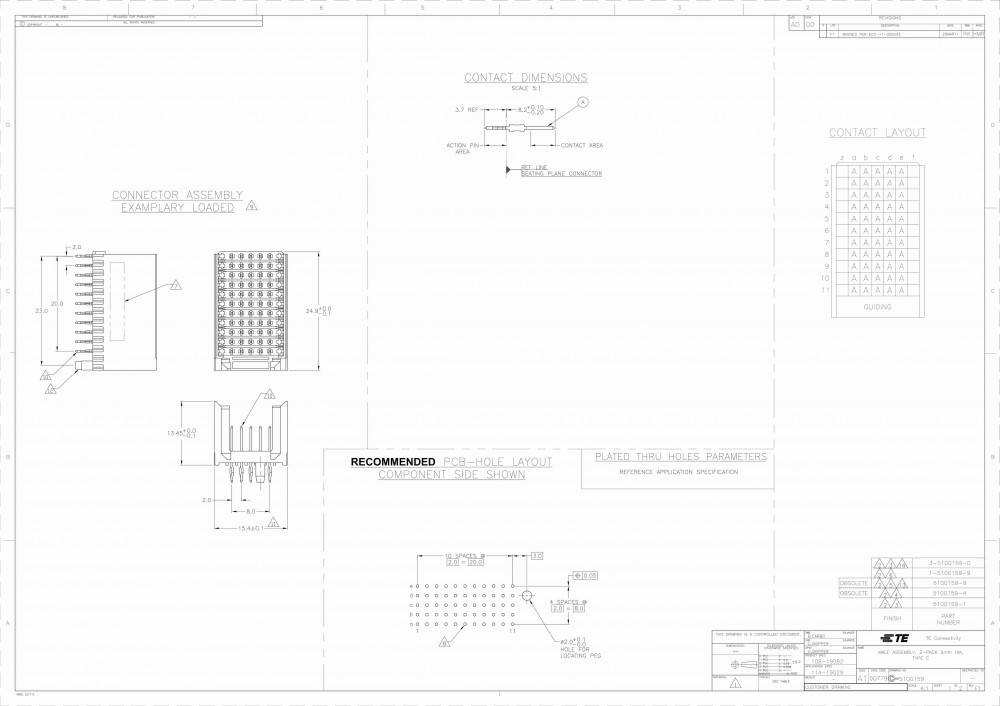 TE Connectivity 5100159-1 technical drawing page 1