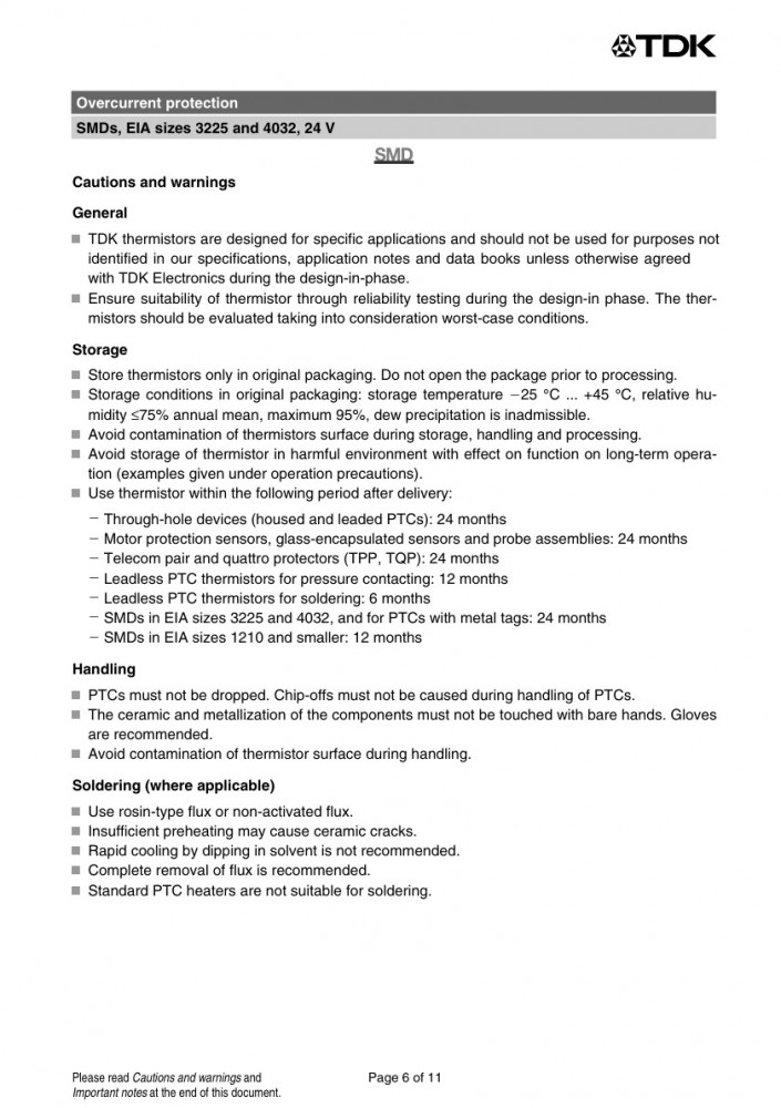 Datasheet page 6