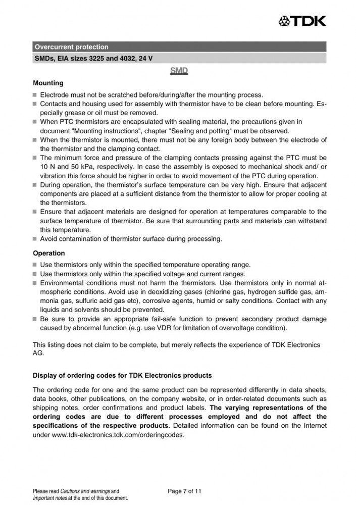 Datasheet page 7