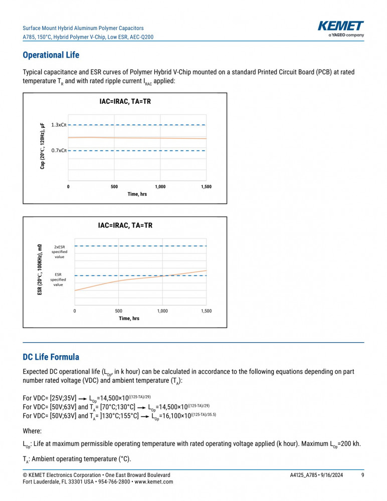 KEMET A785 datasheet page 9