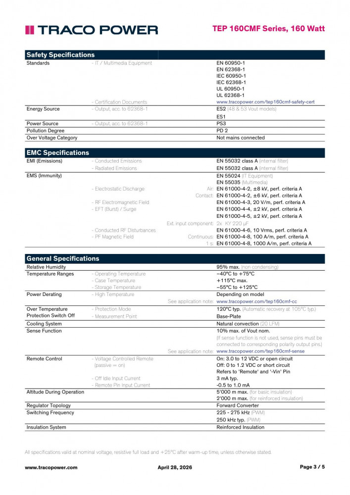 TEP 160CMF datasheet page 3