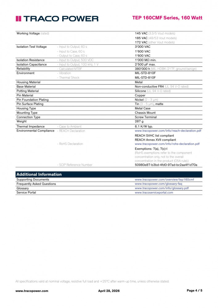 TEP 160CMF datasheet page 4