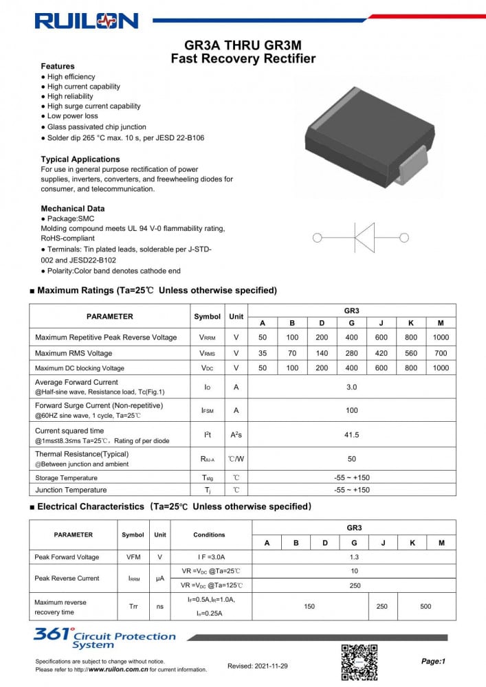 RUILON GR3D datasheet page 1