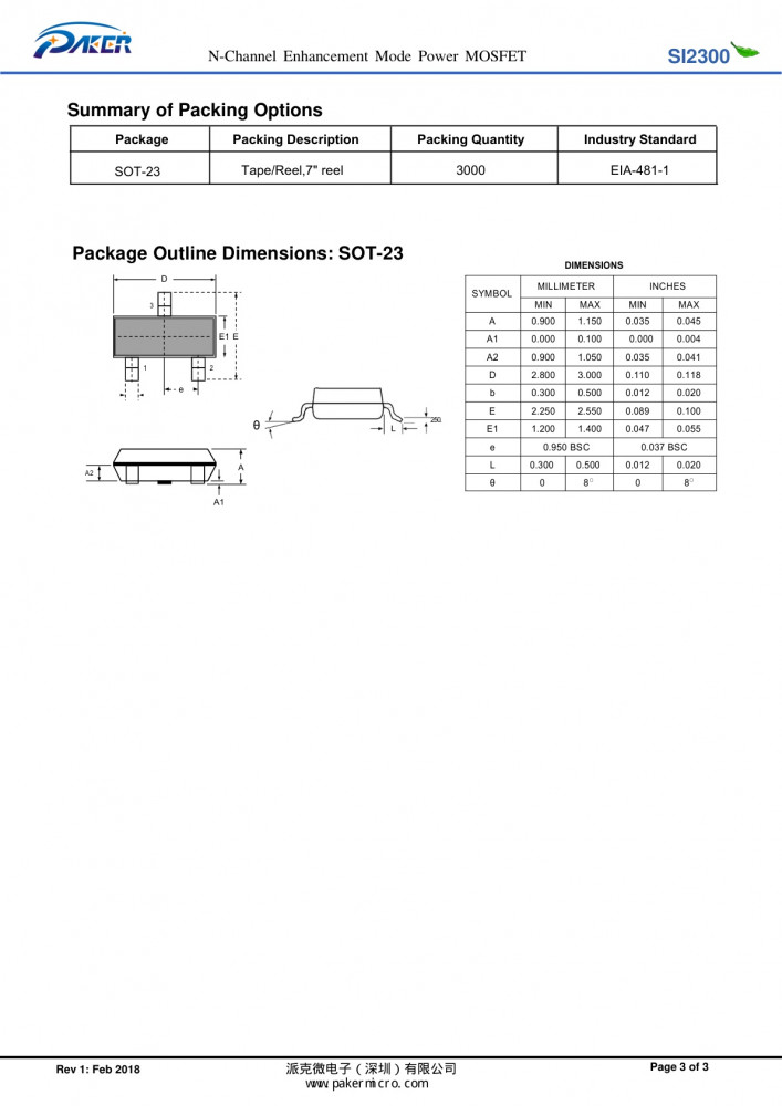 SI2300 datasheet page 3